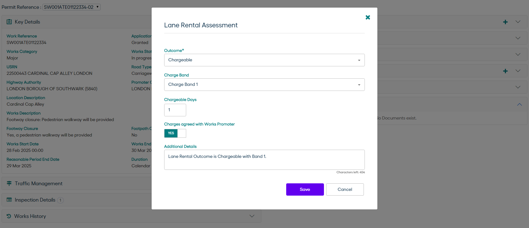 Lane Rental Assessment